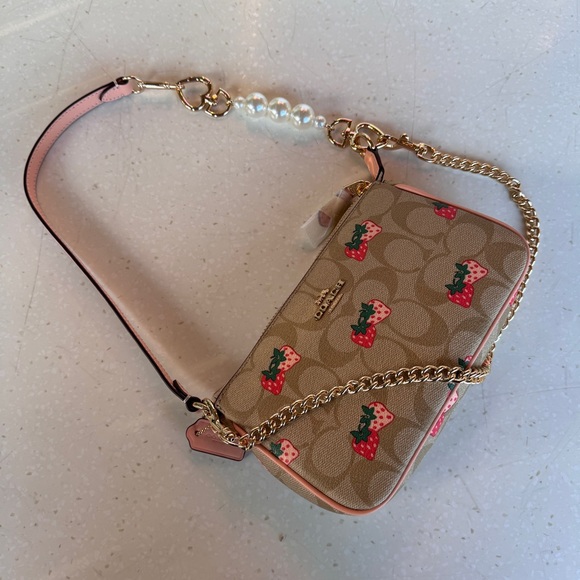 Coach | Bags | Coach Signature And Strawberry Print Shoulder Nolita ...